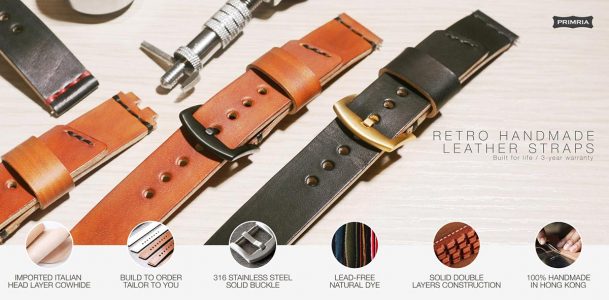 Premium Leather Watch Straps - TYPE A : Coffee Brown - PRIMRIA Watch ...