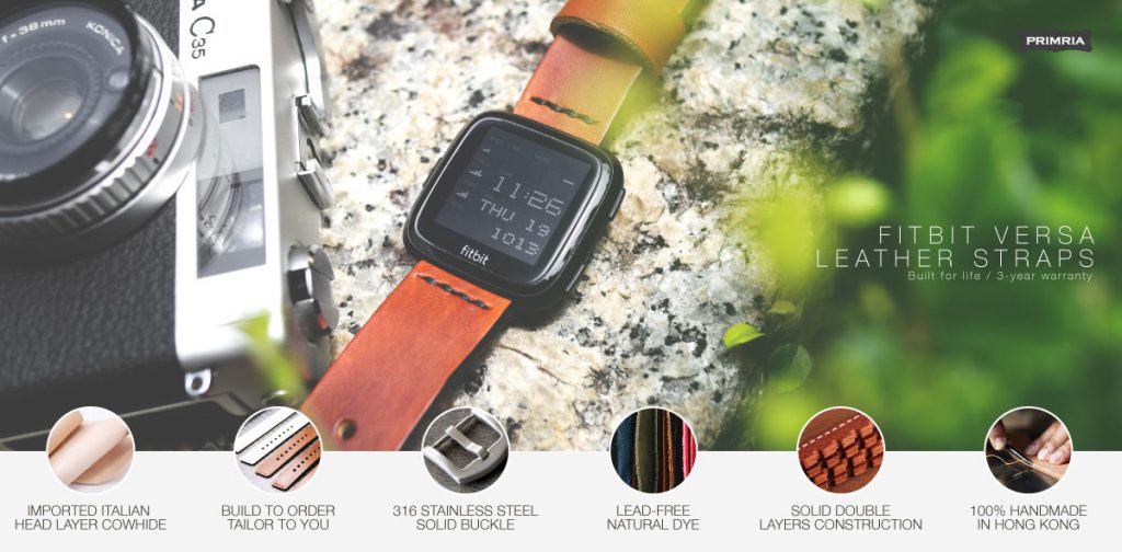 Fitbit Versa 3 4 Sense 2 Sport Band Full Grain Custom Made Leather ...