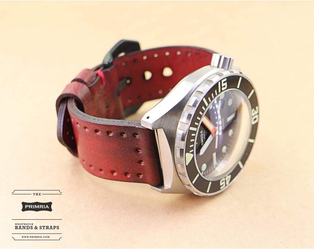 Vintage mens leather Porous watch straps rustic leather band 20mm 22mm ...