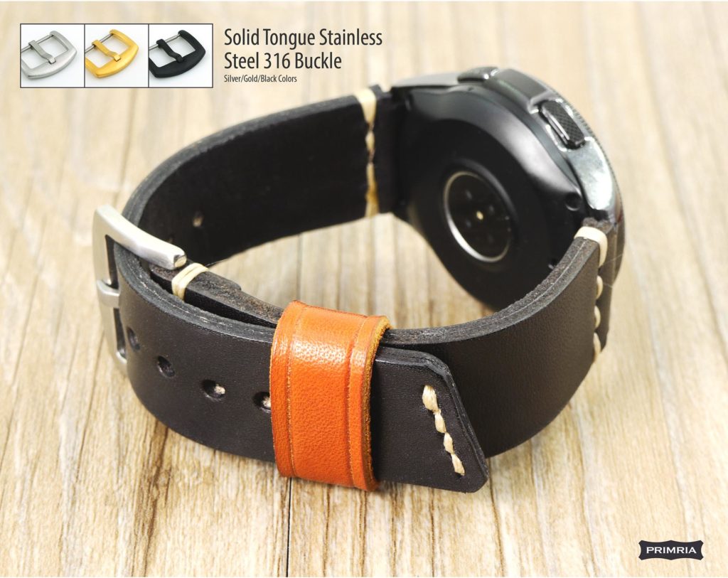 Galaxy Watch Wide Style Leather Watch Straps - Notched Ends 18mm 19mm ...